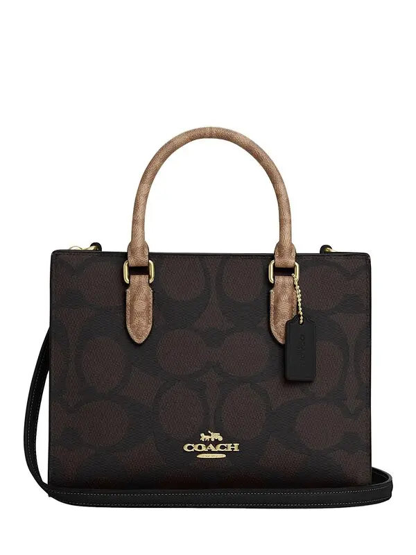 COACH OUTLET Maggie Small Tote Bag In Signature Canvas - Gold/walnut/tan