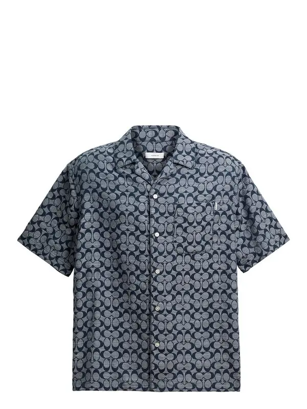 COACH OUTLET Signature Camp Shirt - Navy