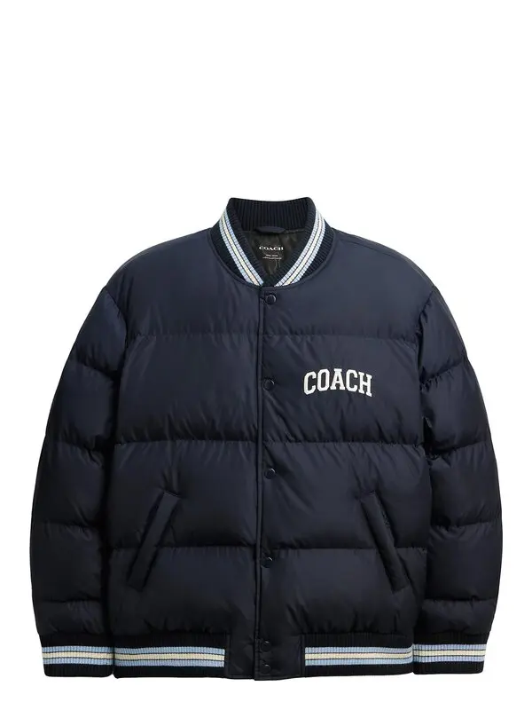 COACH OUTLET Coach Varsity Down Jacket In Recycled Polyester - Navy