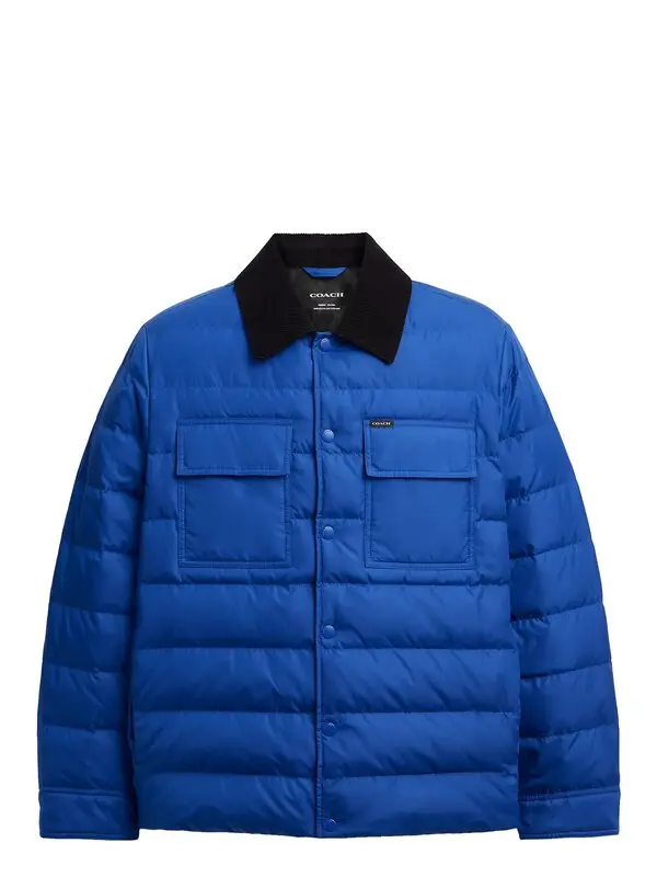 COACH OUTLET Lightweight Shirt Down Jacket In Recycled Polyester - Blue
