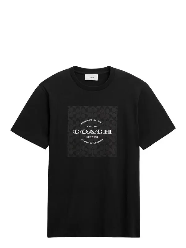COACH OUTLET Signature Square T-shirt In Organic Cotton - Black