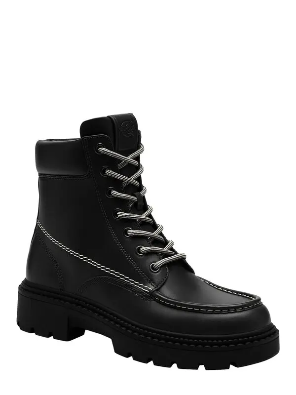 COACH OUTLET Coach Lug Sole Lace-up Boots - Black