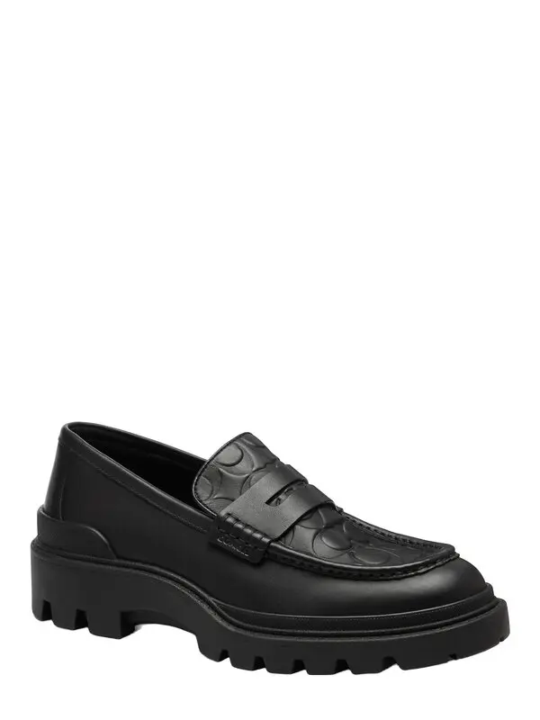 COACH OUTLET Coach Signature Leather Loafer - Black