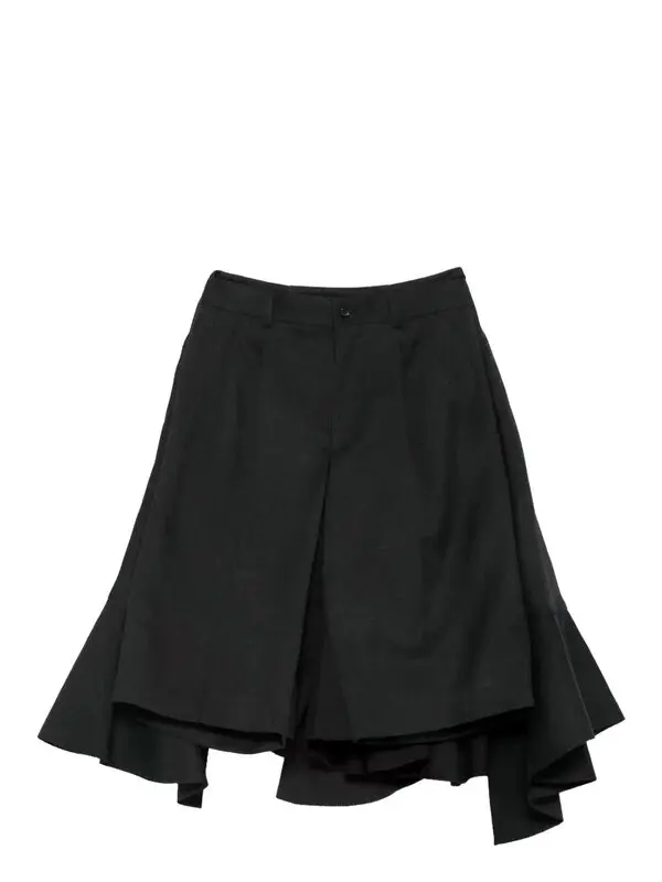 Comme Des Garçons Ruffled Asymmetric Shorts - Black