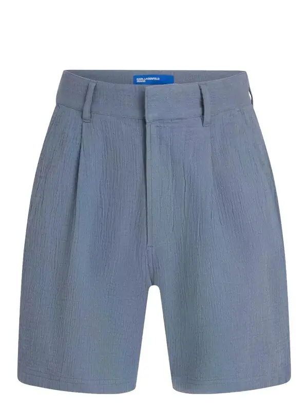 Karl Lagerfeld Crinkled Tailored Shorts - Blue