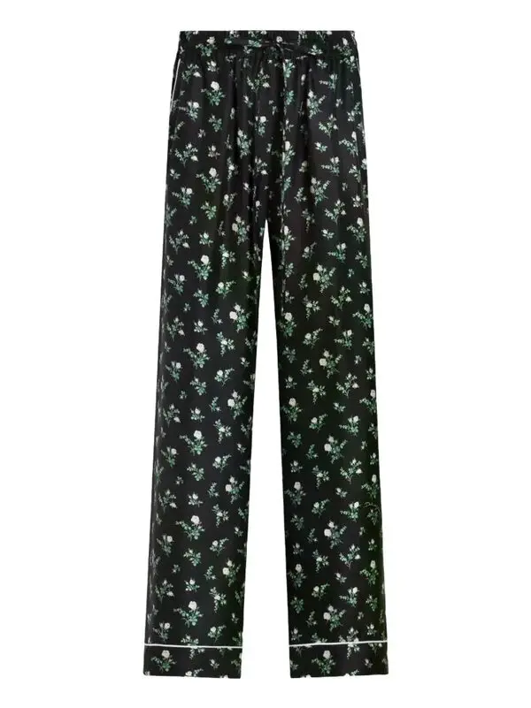 Dolce & Gabbana Floral Print Palazzo Pants - Black