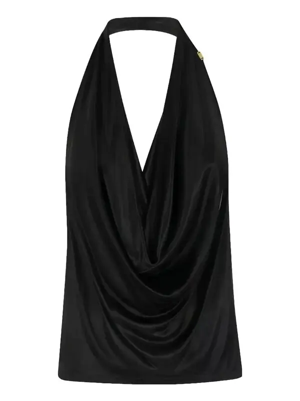 Elisabetta Franchi Draped Halter-neck Top - Black