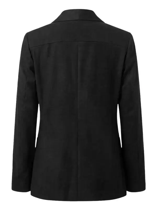 META CAMPANIA COLLECTIVE Linen Shawl Lapel Jacket - Black