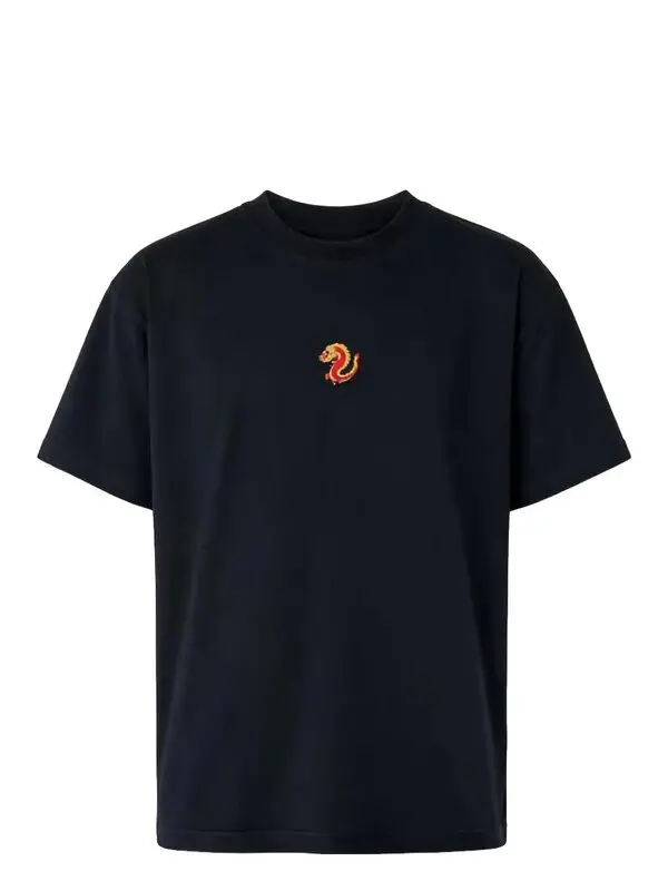 ALBERTO BRESCI Dragon Embroidered T-shirt - Black
