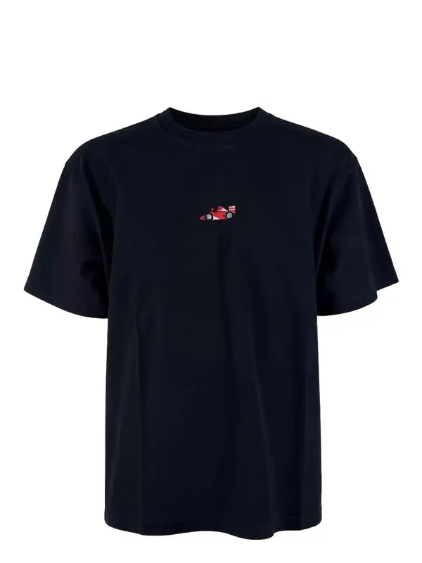 ALBERTO BRESCI Embroidered Motif Crew Neck T-shirt - Black