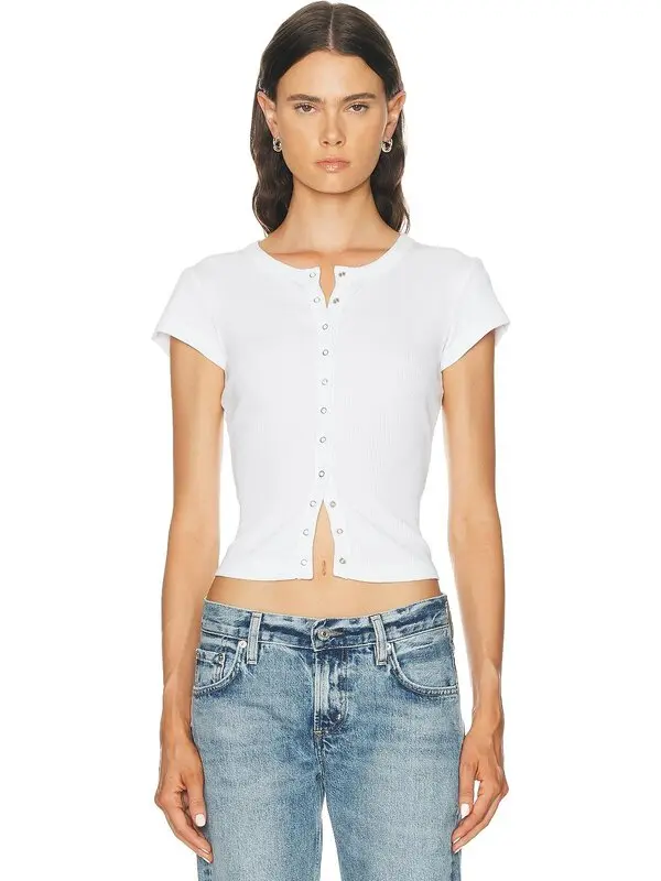 Citizens Of Humanity Tabi Short Sleeve Cardigan - White