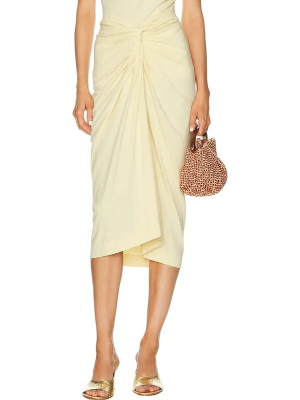 Dries Van Noten Ruched Cotton Jersey Skirt - Ivory