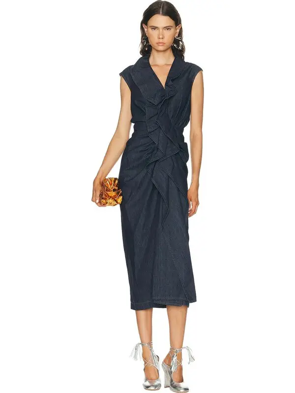 Dries Van Noten Davyl Denim Dress - Indigo