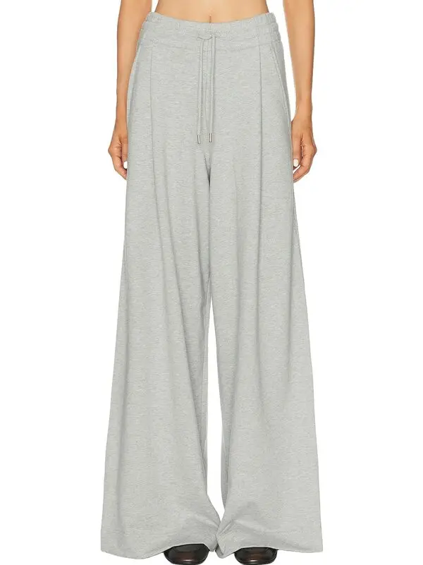 Dries Van Noten Wide Leg Drawstring Pants - Grey Melange