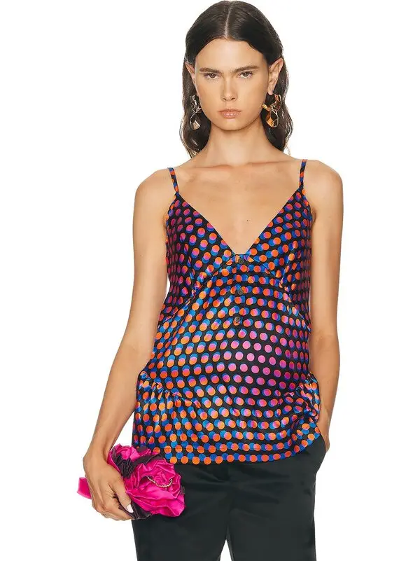 Dries Van Noten Caliya Polka Dot Print Silk Shirt - Black