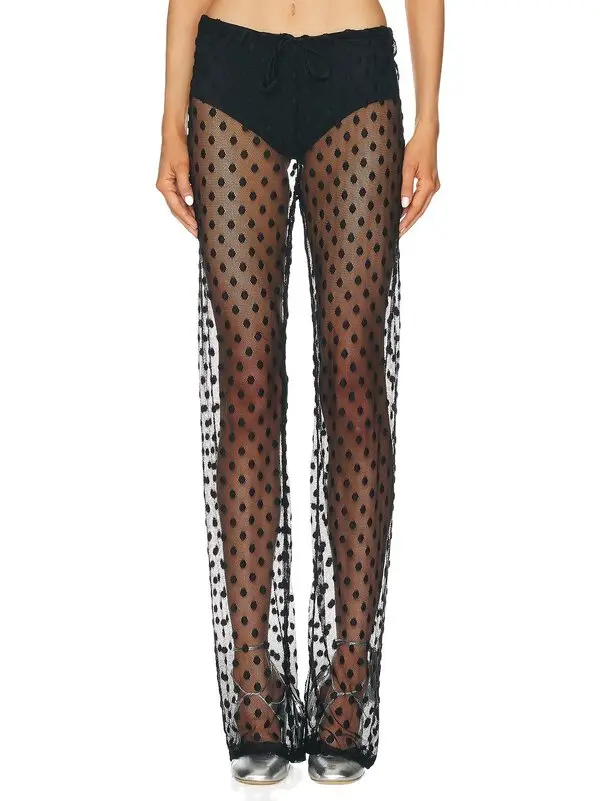 Dries Van Noten Pachas Polka Dot Mesh Pants - Black