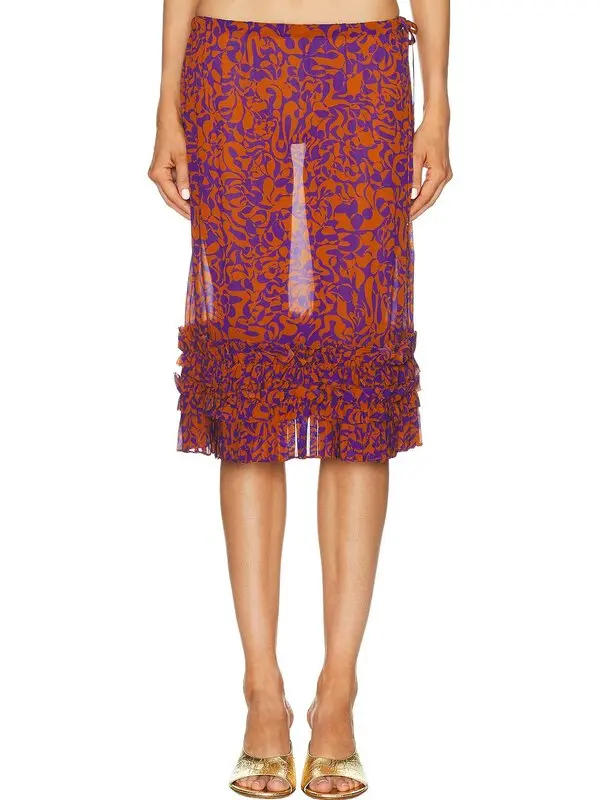 Dries Van Noten Scotts Skirt - Orange