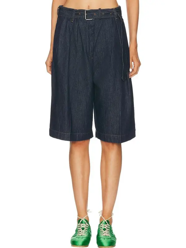 Dries Van Noten Peaches Shorts In Blue - Indigo