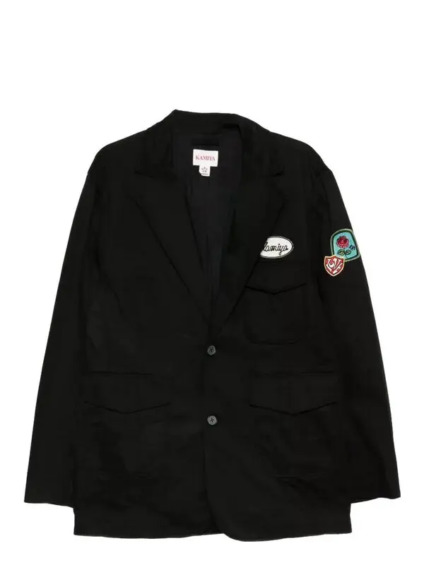 KAMIYA Patch Detail Single-breasted Blazer - Black