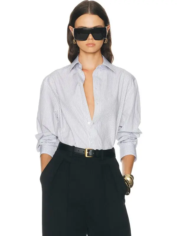 Saint Laurent Striped Button-down Shirt - Craie & Noir