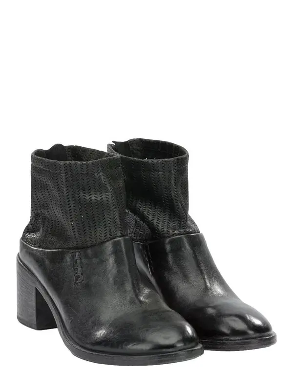 Moma Panelled Leather Ankle Boots - Black