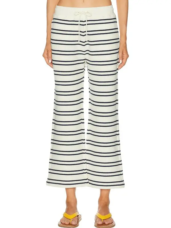 NEGATIVE UNDERWEAR Cropped Waffle Knit Pants - Sailor
