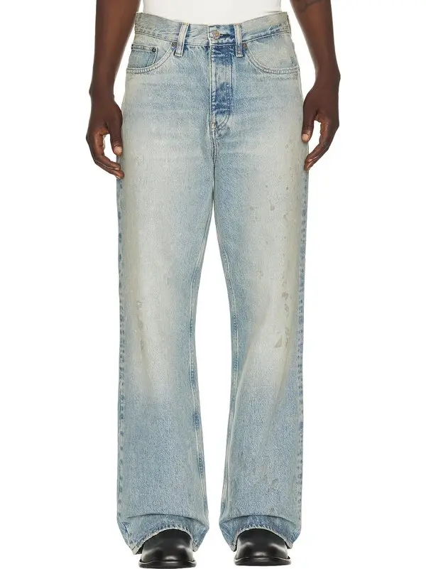 SUNFLOWER Relaxed Boot Cut Jean In Denim-light - Paint Worn