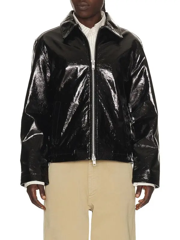 SUNFLOWER Leather Zip-up Jacket - Black