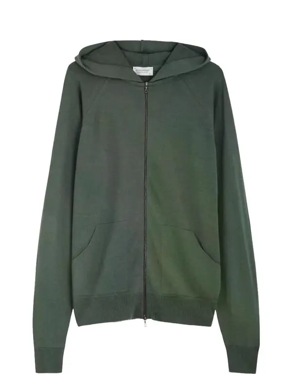 John Smedley Carty Zip-up Hoodie - Green