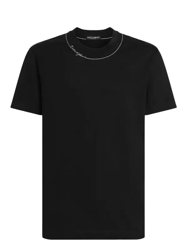 Dolce & Gabbana Cotton T-shirt With Embroidery - Black