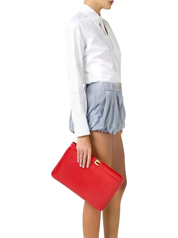 Elisabetta Franchi Logo-plaque Clutch Bag - Red