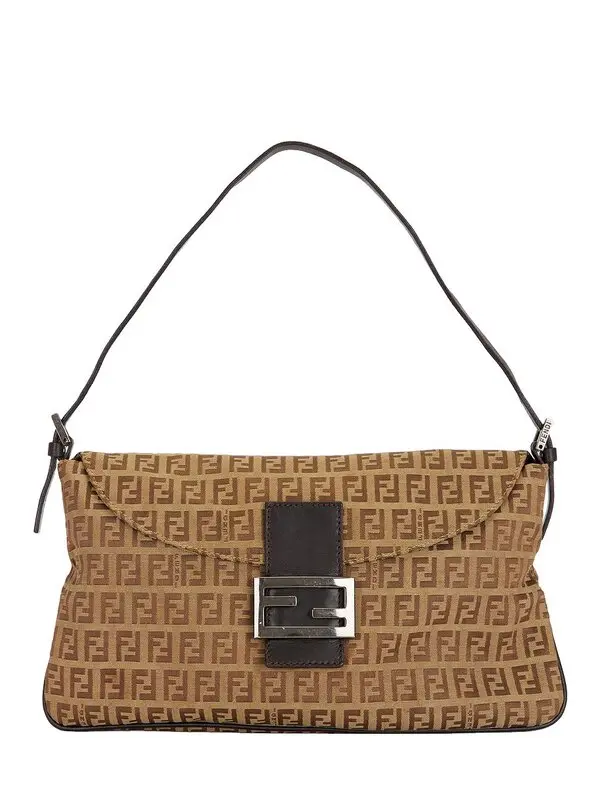Fendi Zucchino Baguette Shoulder Bag - Brown
