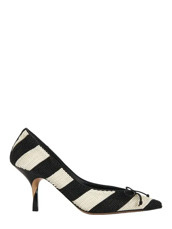 Jacquemus Les Escarpins Tourni Pumps With Bow Detail - Natural & Black
