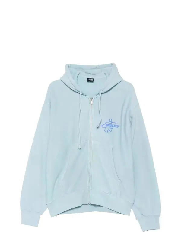StÜssy Surf Logo Zip-up Hoodie - Blue
