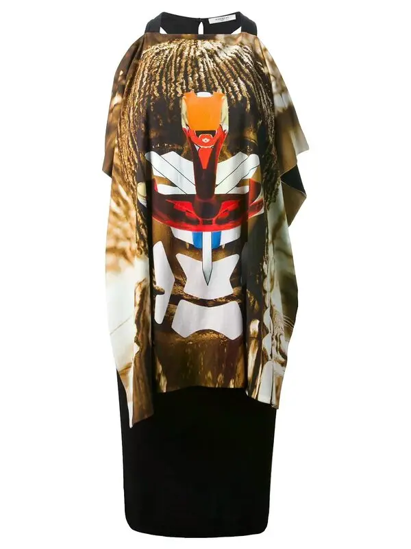 Givenchy Mask Graphic Midi Dress - Black