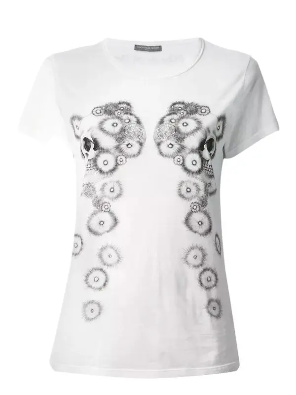 Alexander McQueen Double Skull Print T-shirt - White