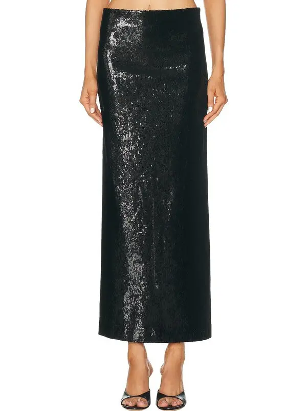 TOTEME Sequin Maxi Skirt - Black