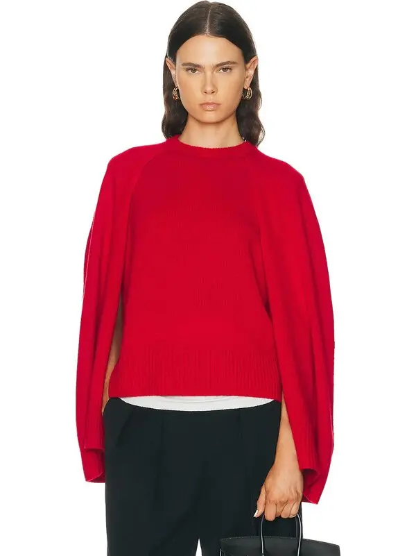 TOTEME Crew Cape Knit Sweater - Poppy