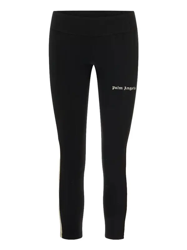 Palm Angels Logo Print Side Stripe Trousers - Black