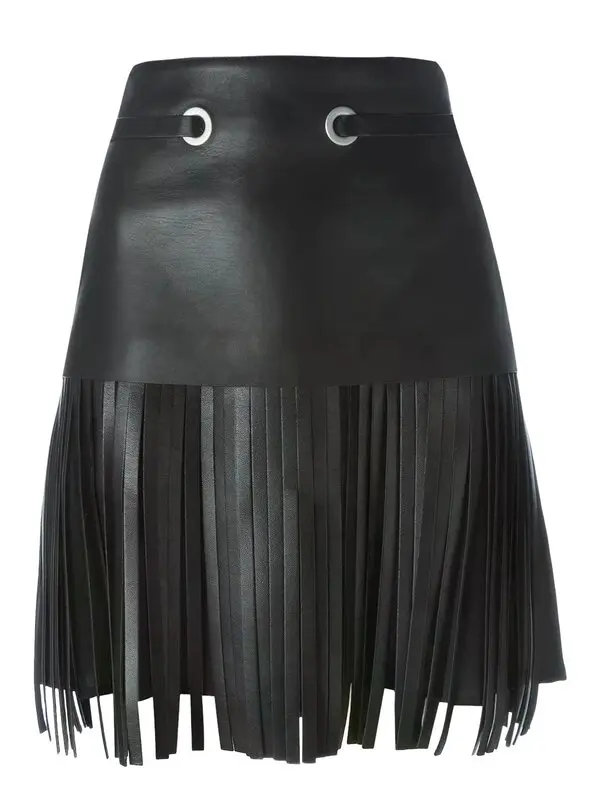 Neil Barrett Fringed Layered Midi Skirt - Black