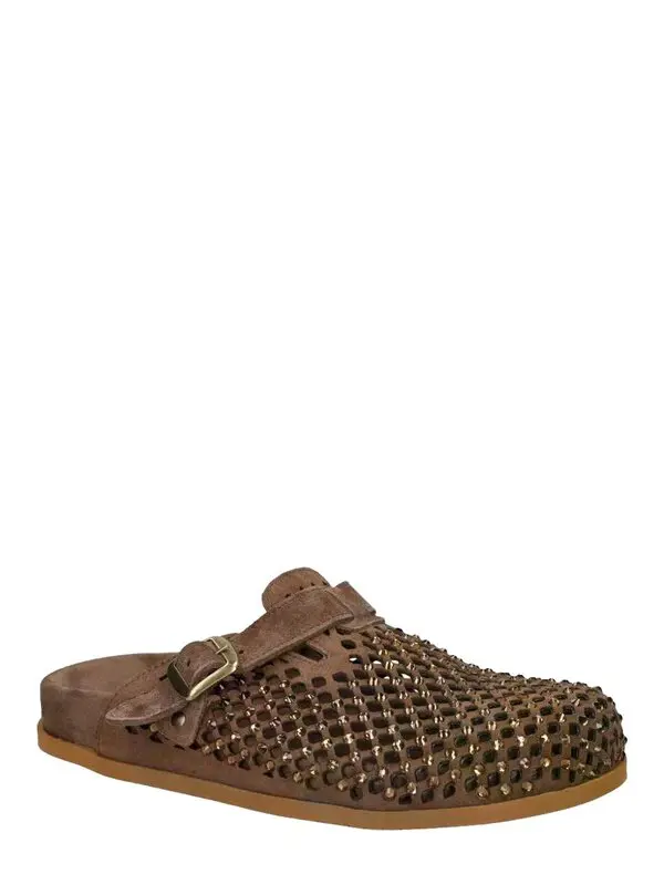 METISSE Crystal-embellished Mules - Brown