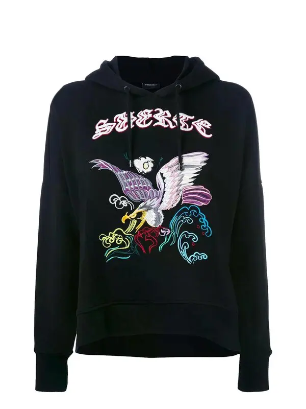 COUNTY OF MILAN Embroidered Hoodie - Black