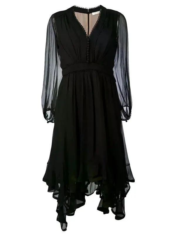 Chloé Handkerchief Hem Dress - Black