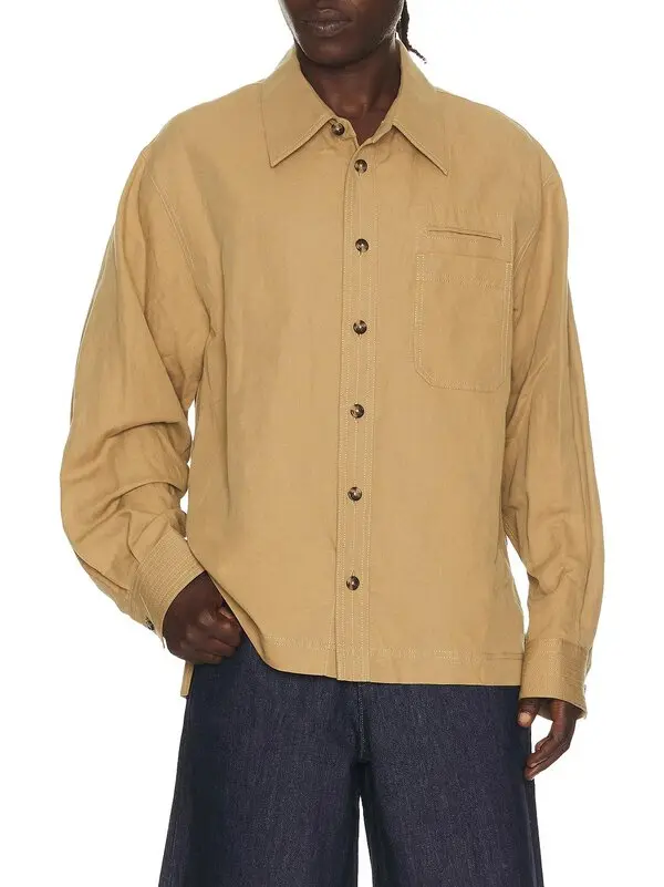 Helmut Lang Sailor Overshirt In Tan - Trench