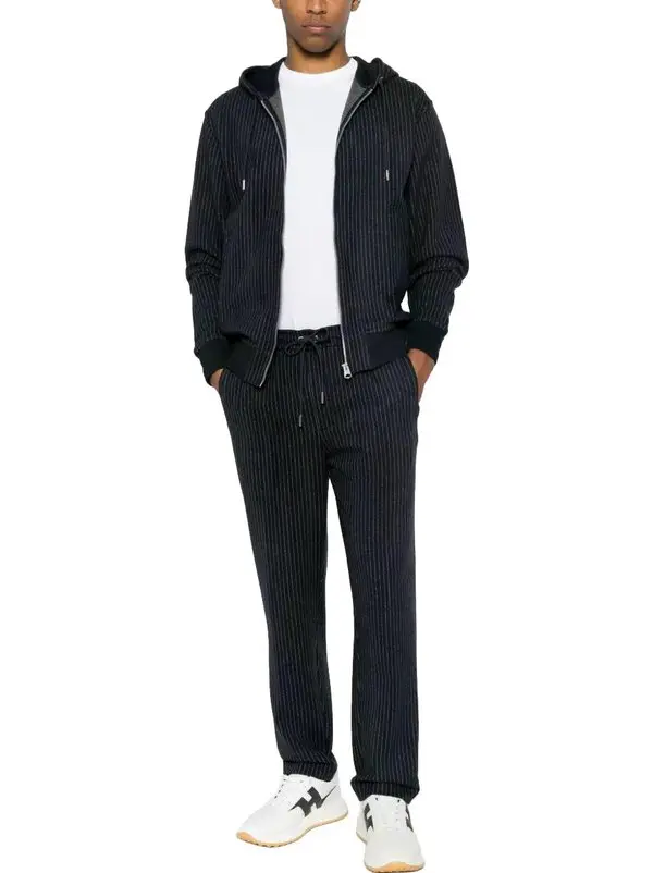 Mackage Pinstriped Zip-up Hoodie - Blue