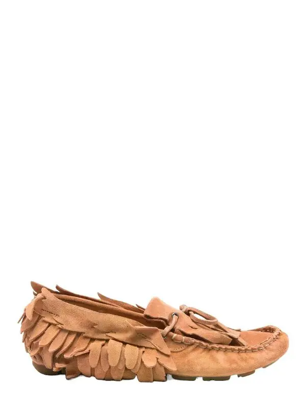 Alberta Ferretti Suede Fringed Shoes - Brown