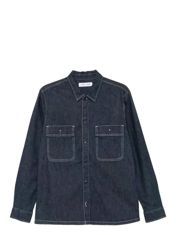 SAMSOE SAMSOE Patch-pocket Shirt - Blue