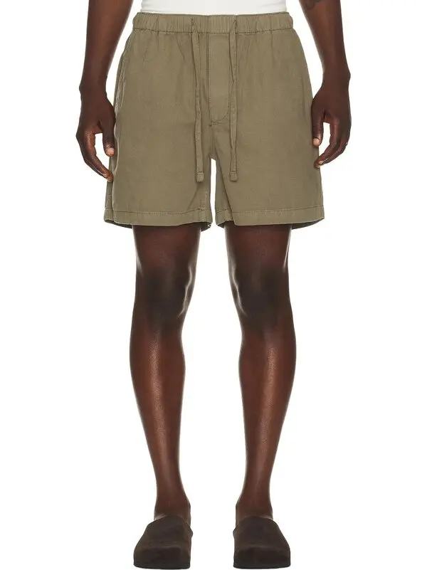 FRAME Canvas Drawstring Shorts - Military Khaki