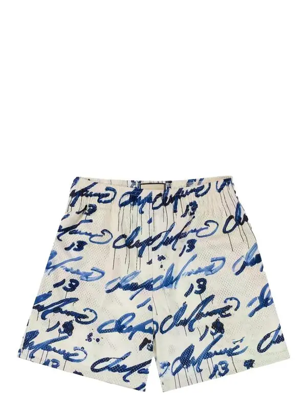 ERIC EMANUEL Graffiti Print Mesh Shorts - White
