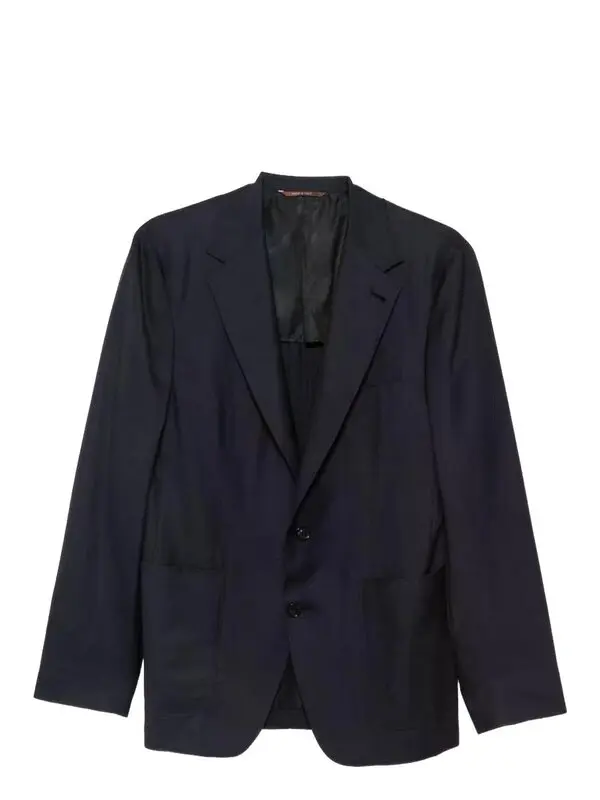 Canali Single-breasted Notched-lapels Blazer - Blue